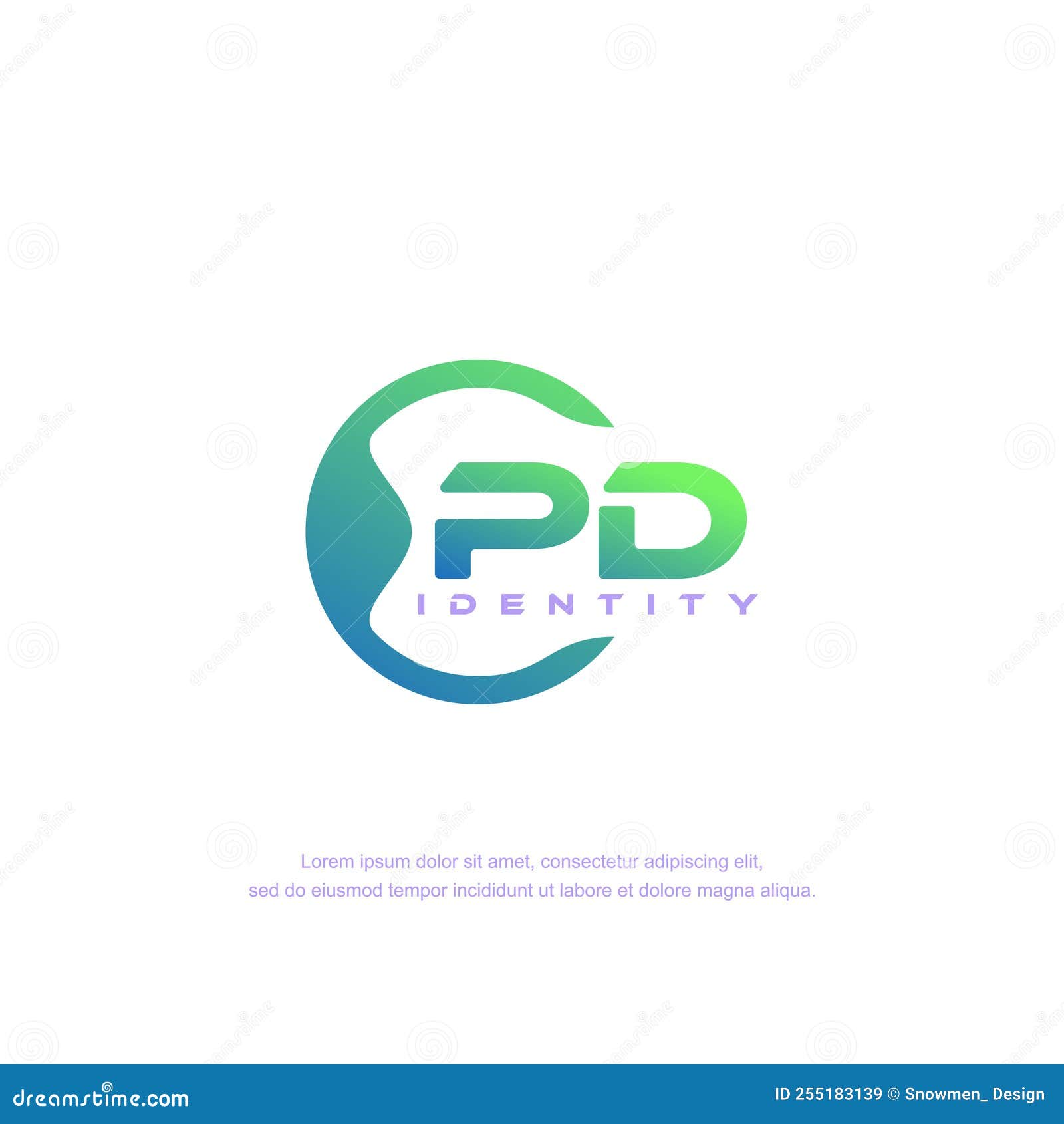 PD Initial Letter Circular Line Logo Template Vector with Gradient ...