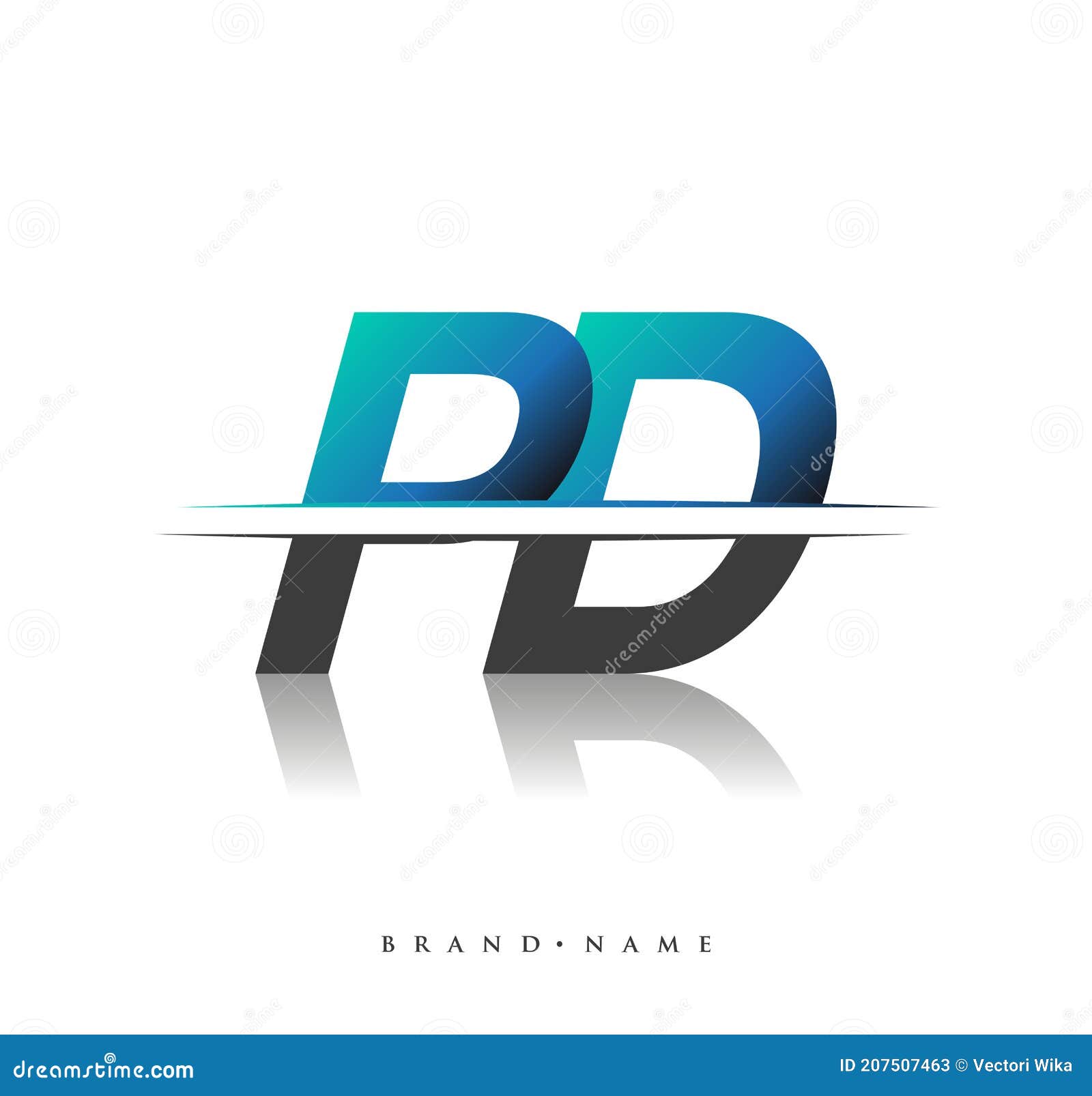 PD Initial Logo Company Name Colored Black and Blue, Simple and Modern ...