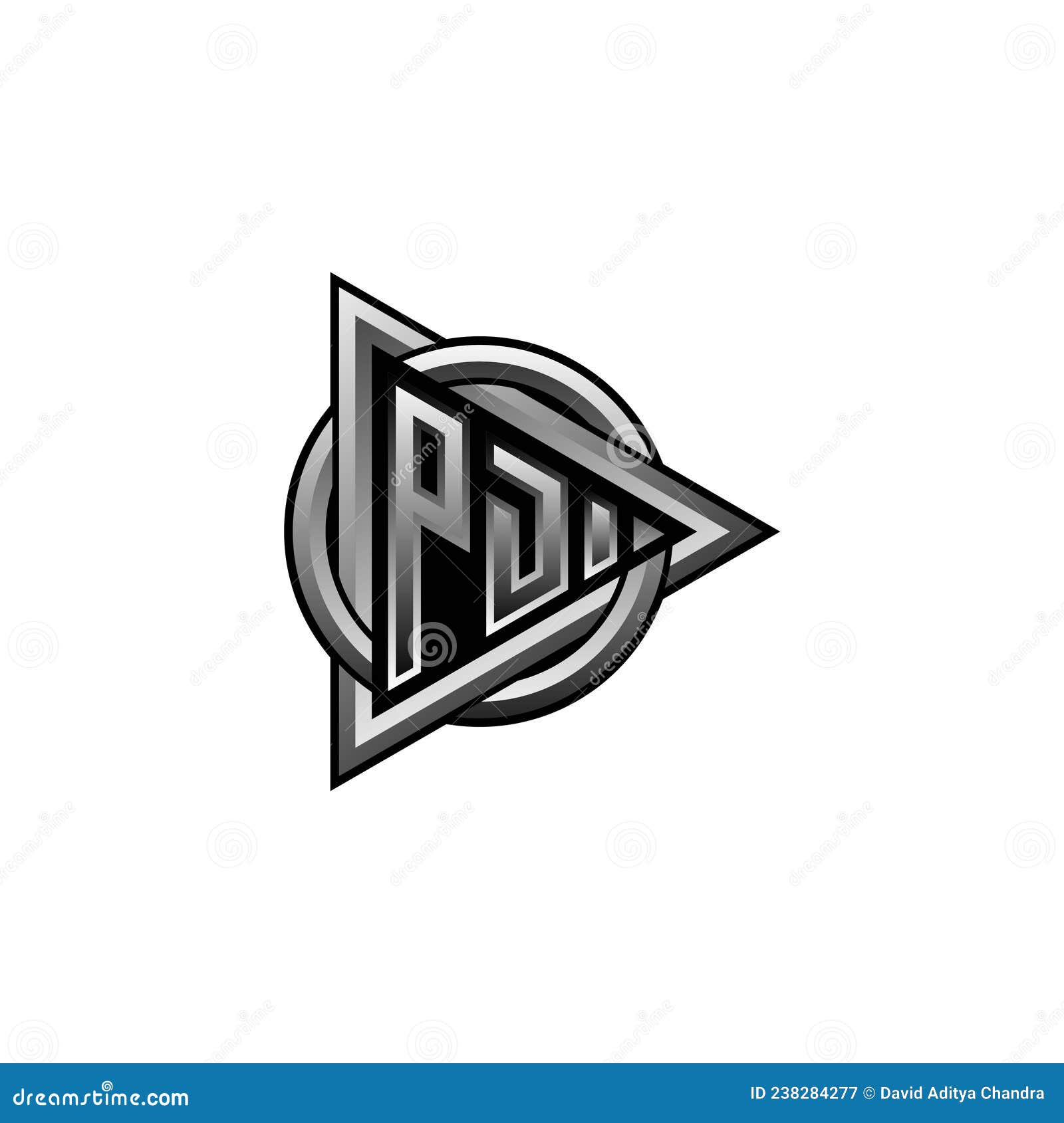 PD Logo Letter Triangle and Circle Rounded Stock Vector - Illustration ...