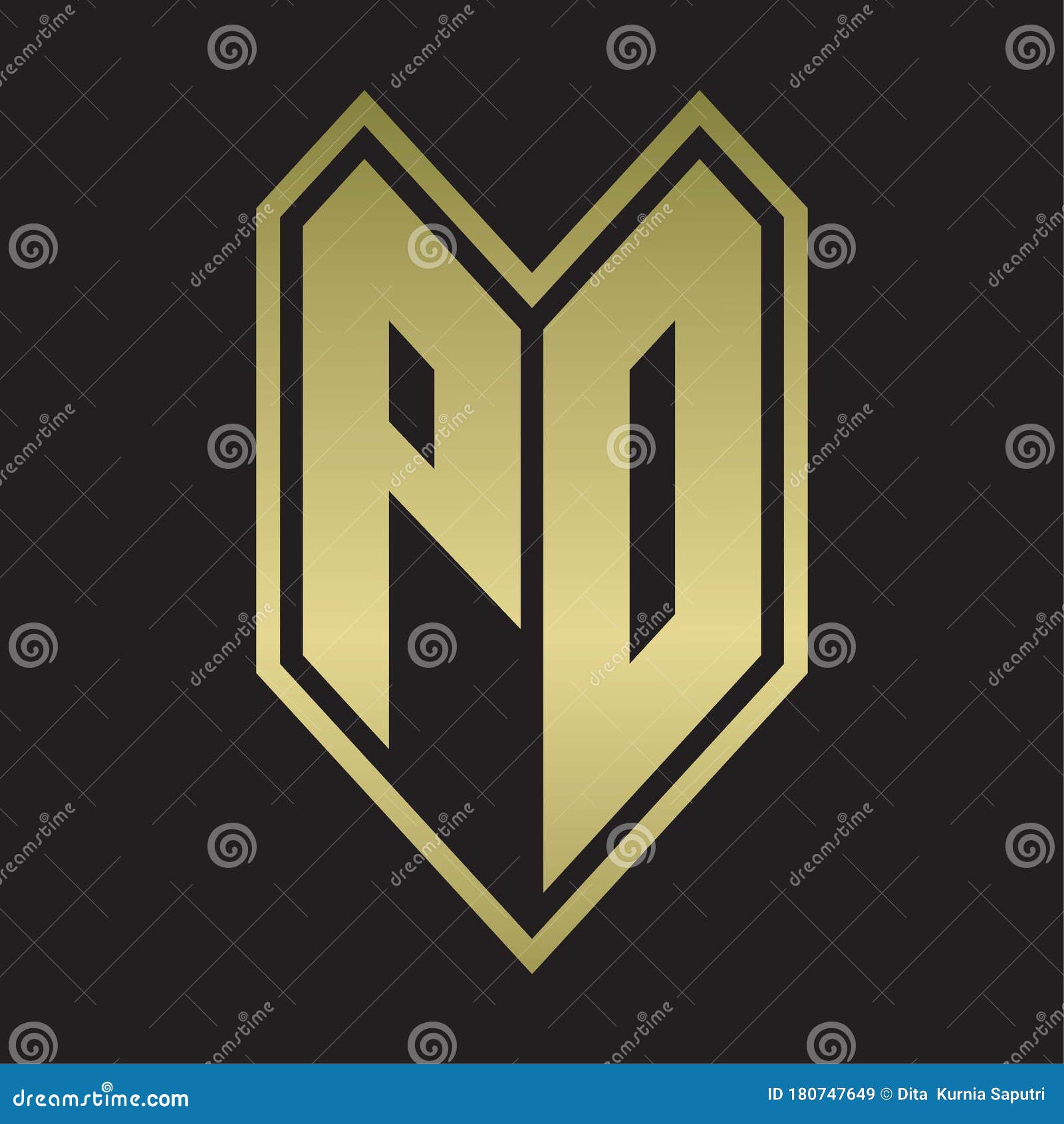 PD Logo Monogram with Emblem Line Style Isolated on Gold Colors Stock ...