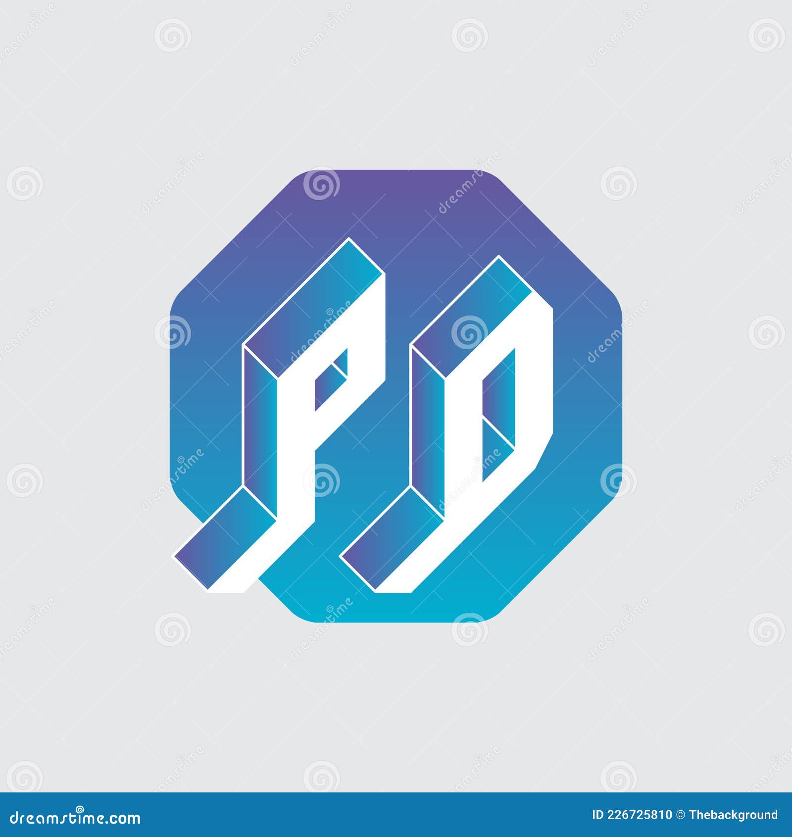 PD - Monogram or Logotype. Alphabet. Three-dimension Letters P and D on ...