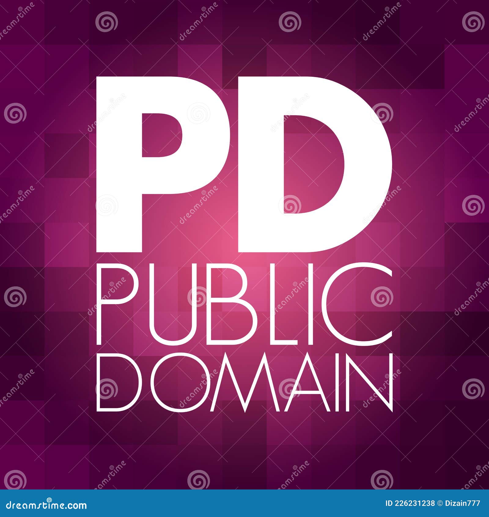 PD - Public Domain Acronym, Concept Background Stock Illustration ...