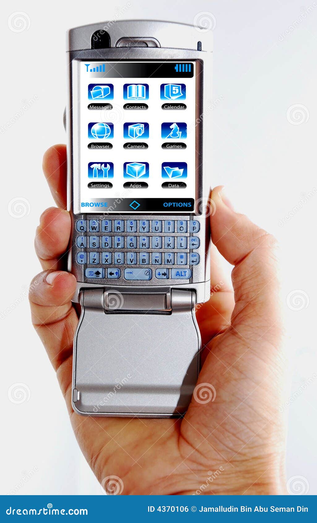 Pda foto de archivo. Imagen de charla, teléfono, palma - 4370106