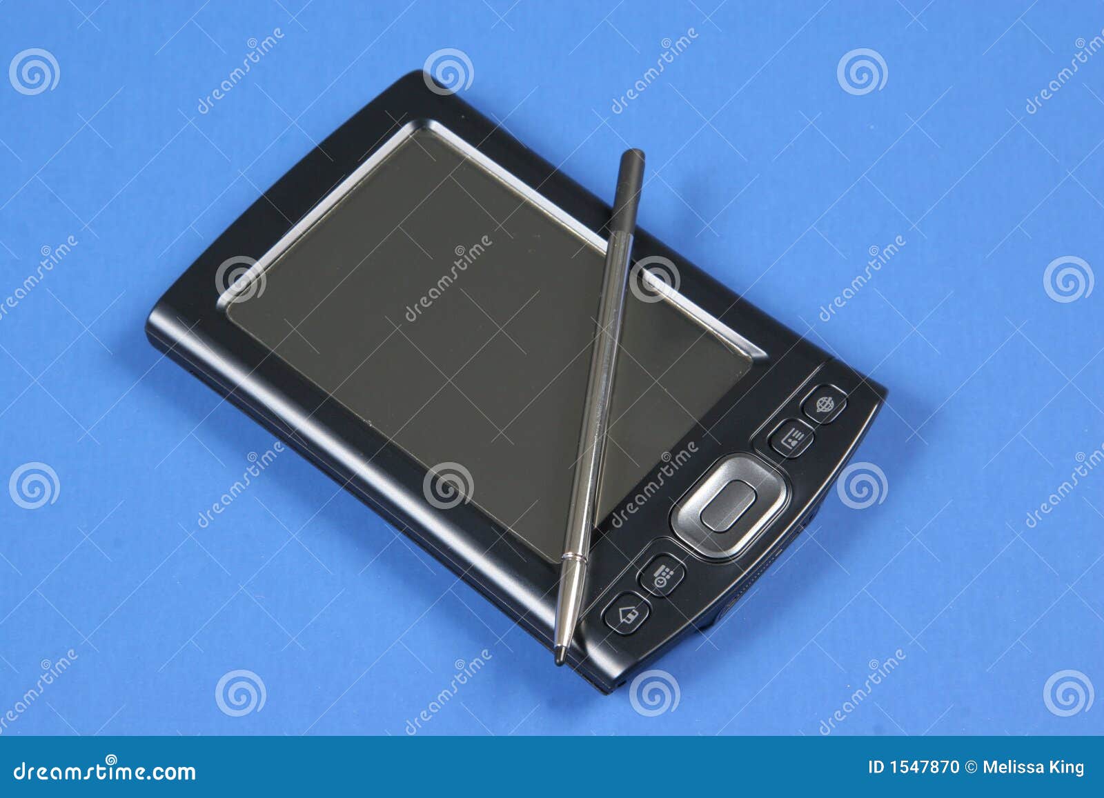 PDA on Blue Background stock photo. Image of productivity - 1547870