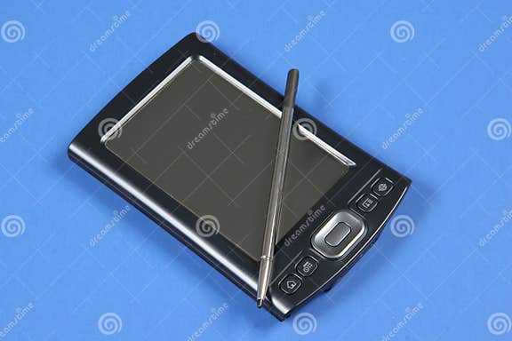 PDA on Blue Background stock photo. Image of productivity - 1547870