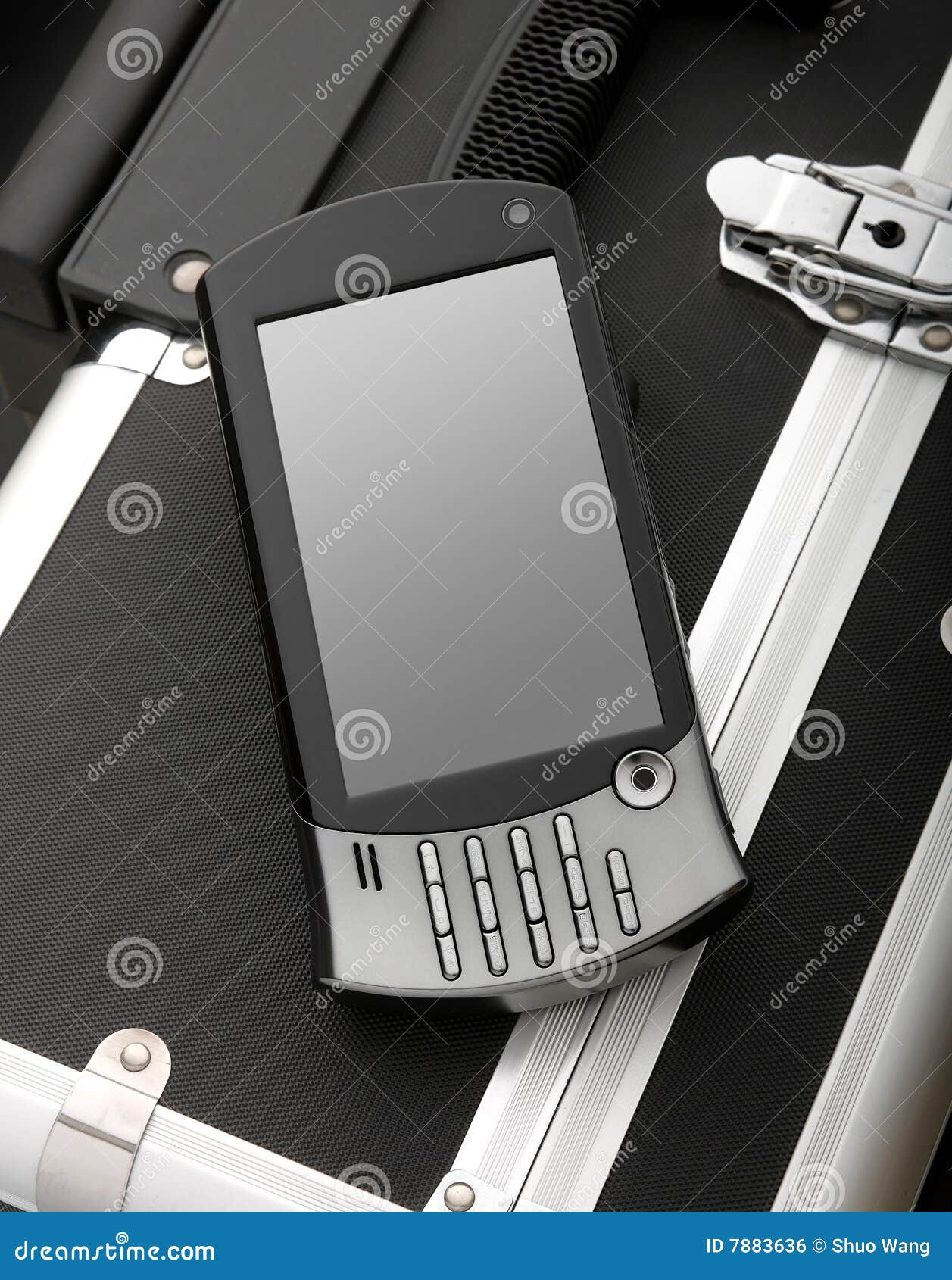 PDA on case stock photo. Image of contact, pocket, buttons - 7883636