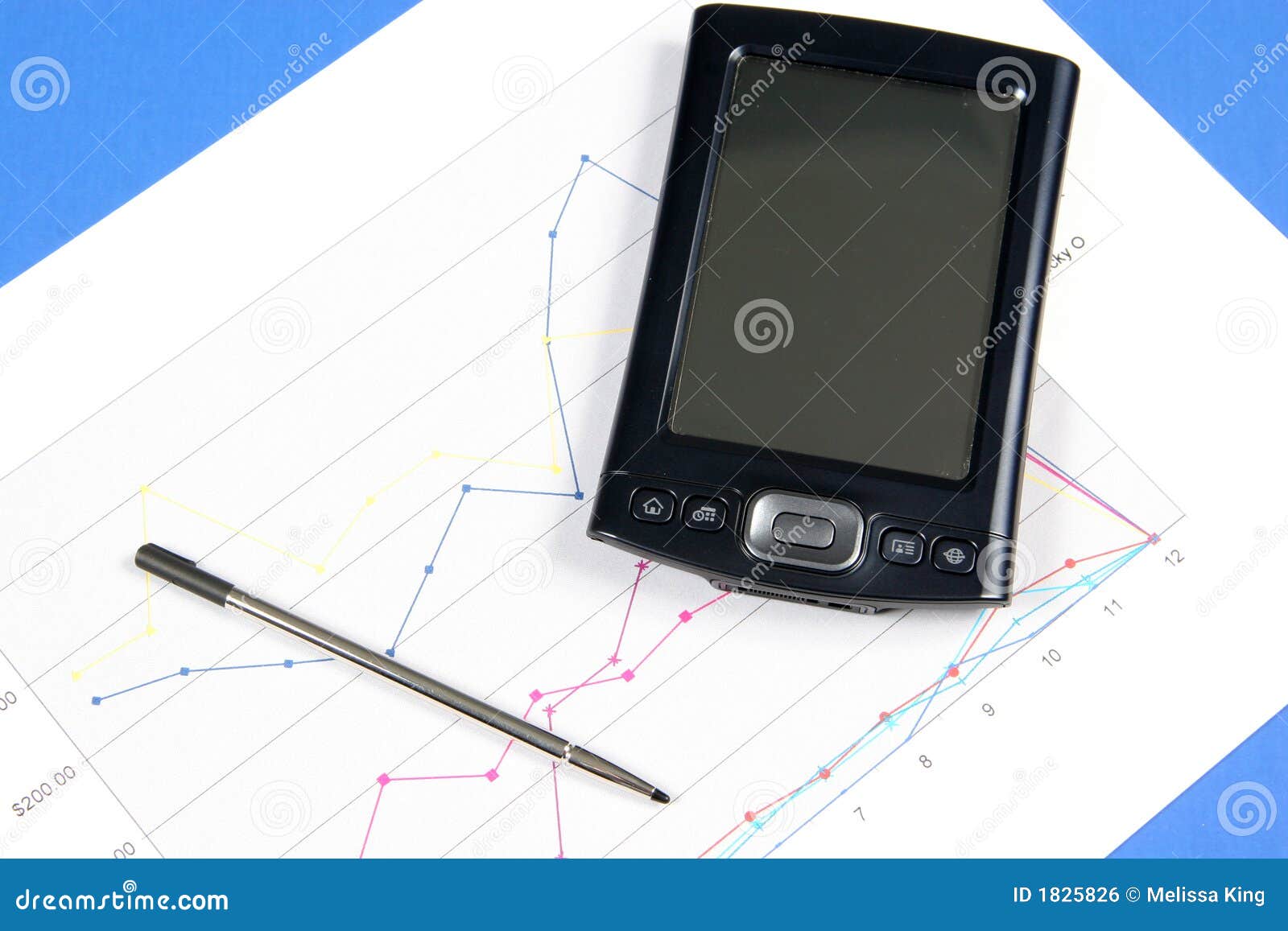 PDA and Chart stock photo. Image of stylus, finance, chart - 1825826