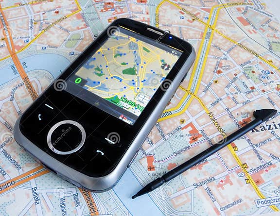 PDA with GPS stock image. Image of computer, location - 7666143