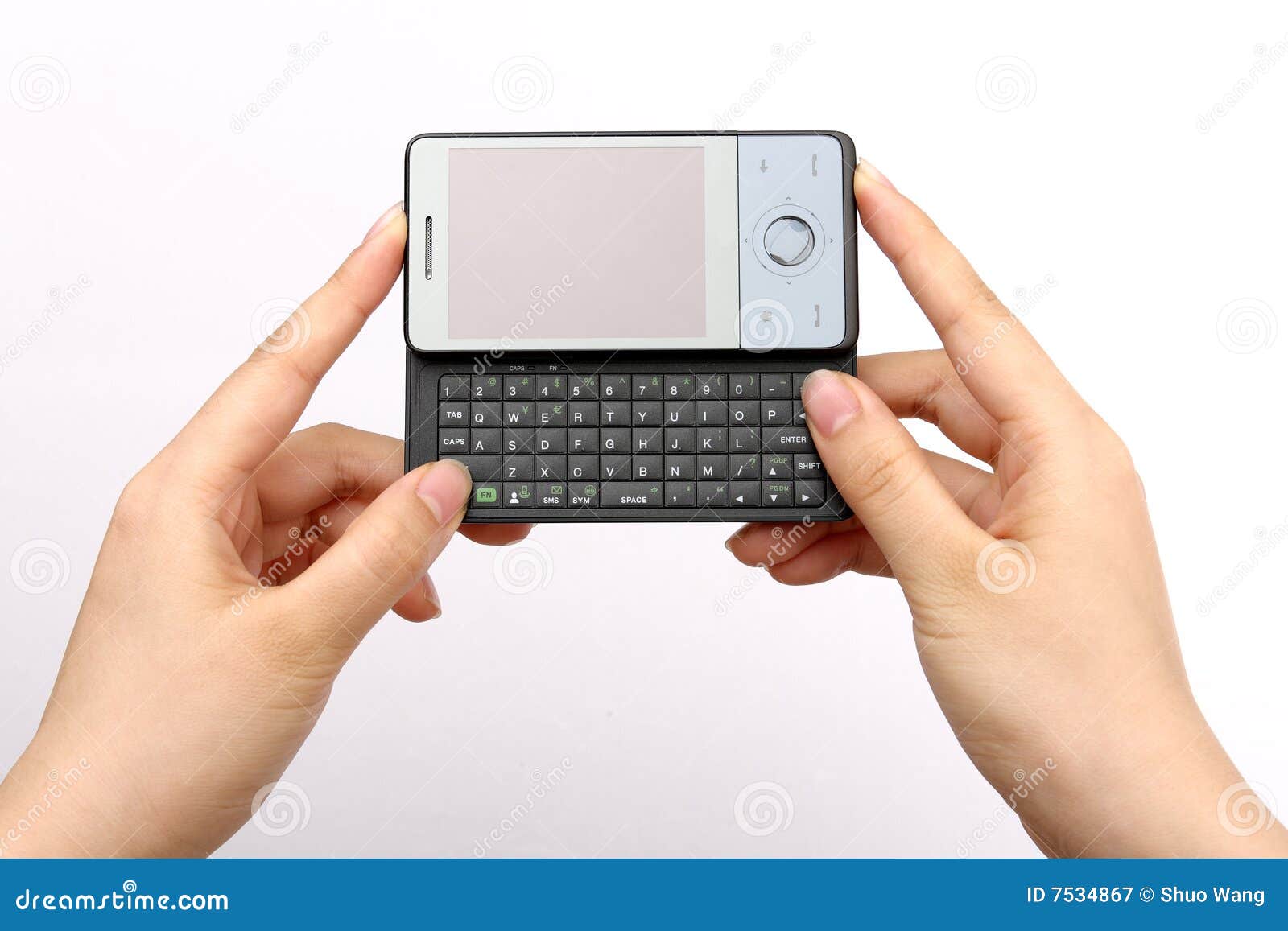 PDA in hand stock image. Image of keys, black, keyboard - 7534867