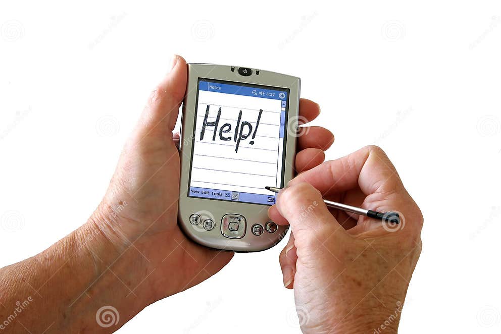 PDA Help! stock image. Image of business, pocket, hand - 628031