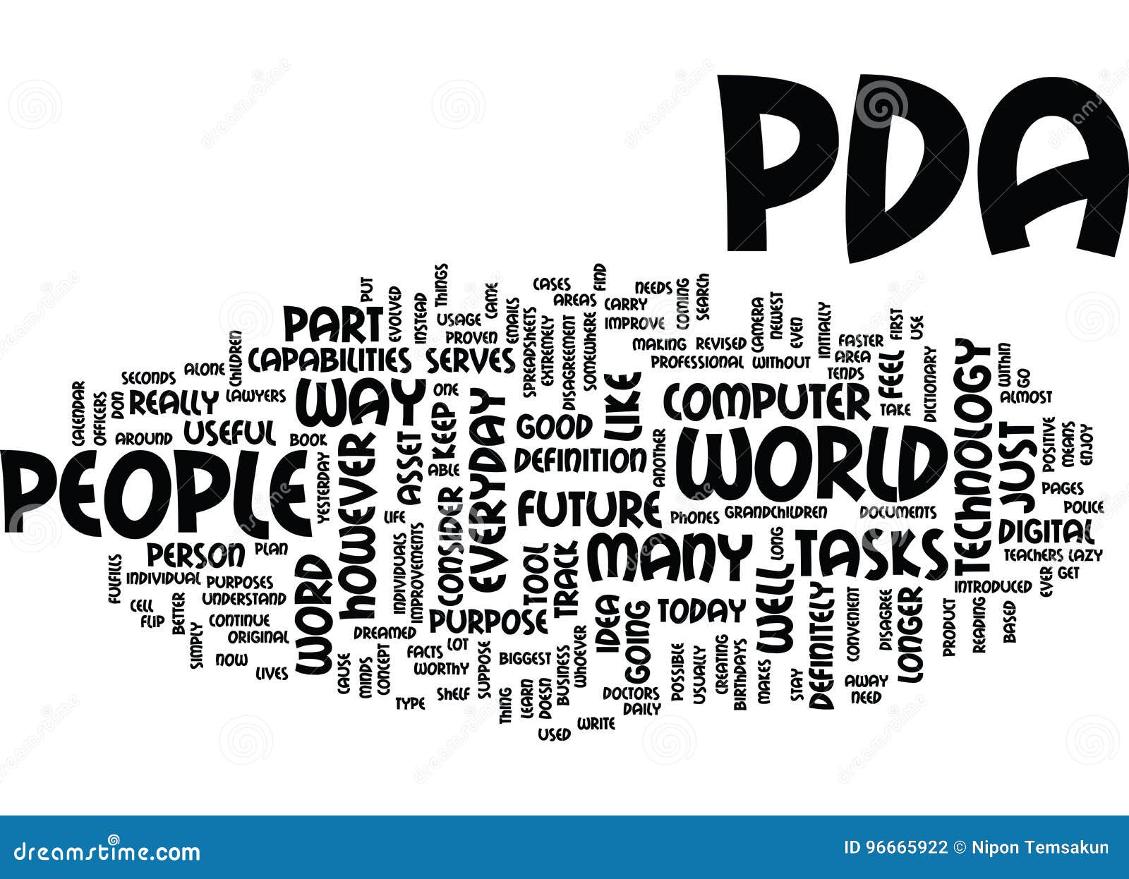 The Pda in Our Future Text Background Word Cloud Concept Stock ...