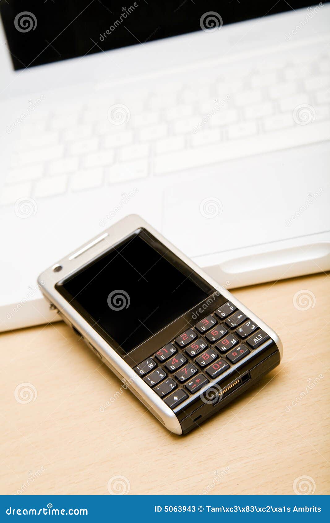 PDA phone and laptop stock image. Image of front, laptop - 5063943