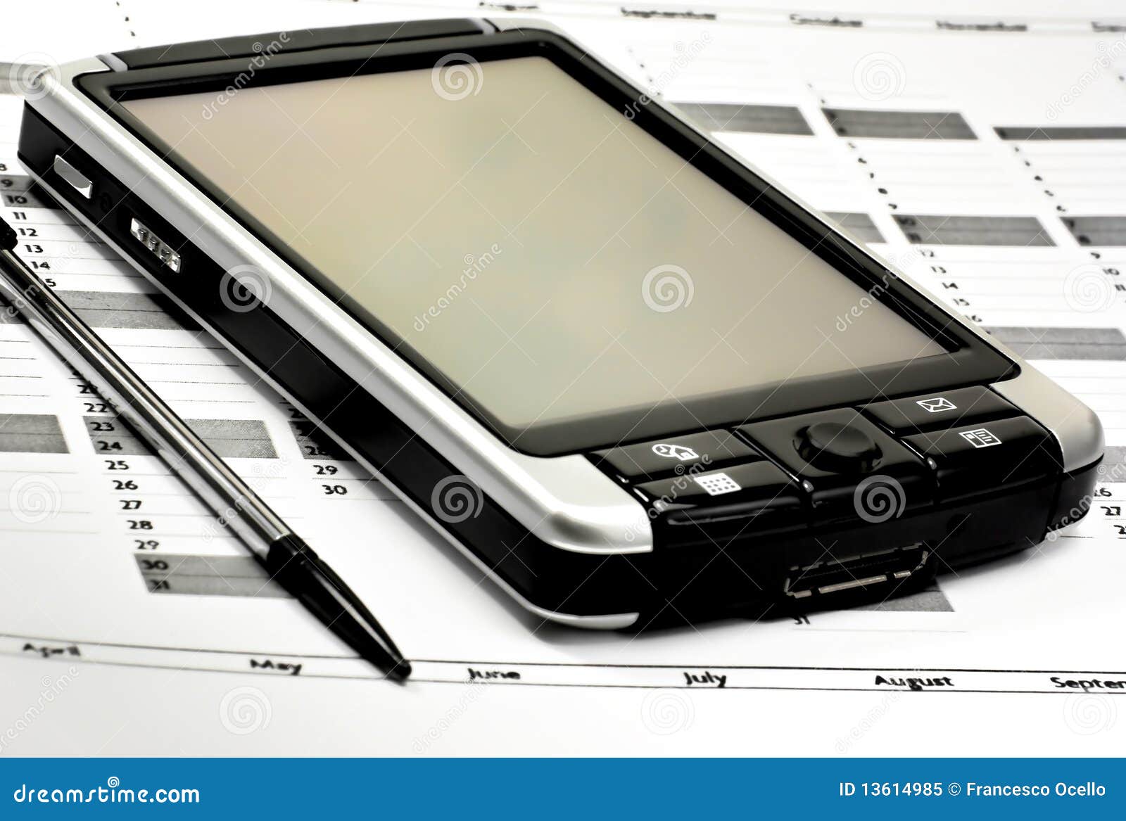 PDA on planner stock image. Image of appointments, blank - 13614985