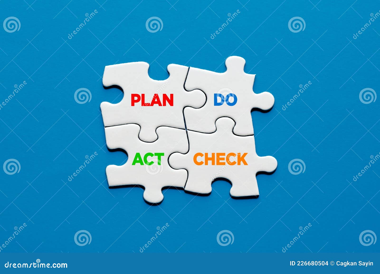 PDCA Cycle Process Improvement, Action Plan Strategy. Wooden Square On ...