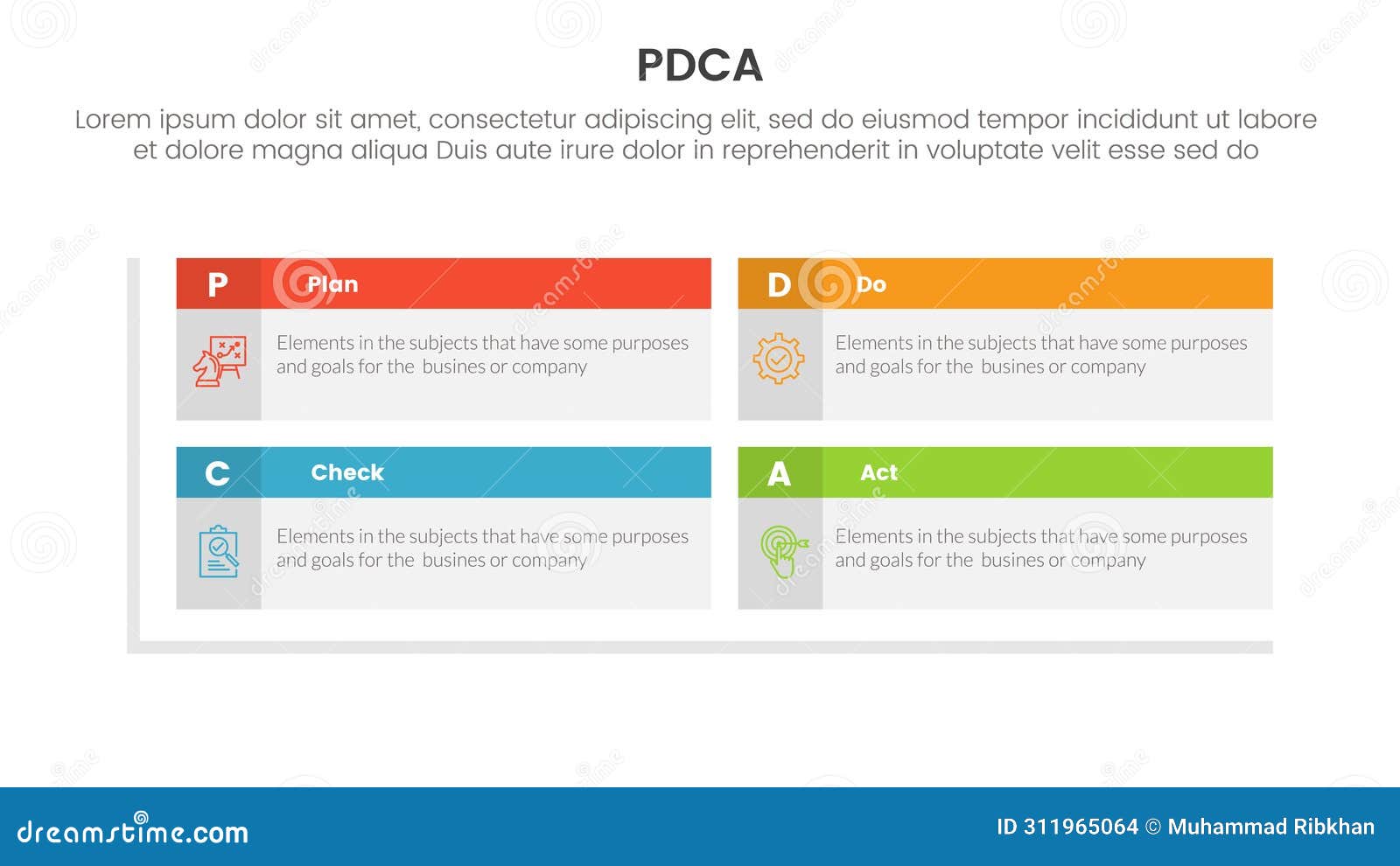 Pdca Management Business Continual Improvement Infographic 4 Point ...
