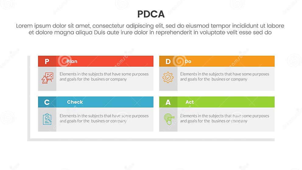 Pdca Management Business Continual Improvement Infographic 4 Point ...
