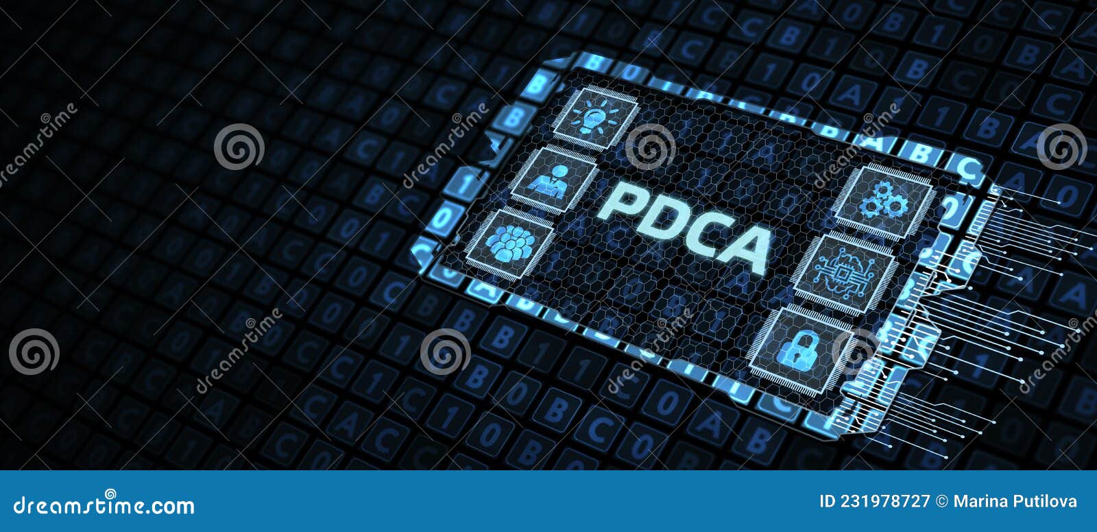 PDCA Plan Do Act Check Business Technology Concept. Technology ...