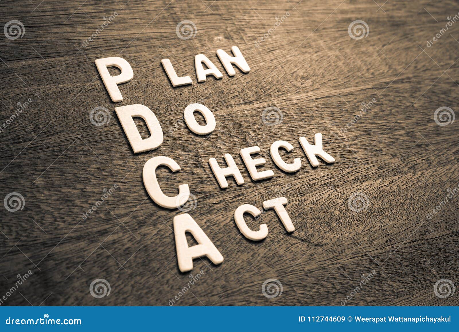 PDCA Plan Do Check Act stock image. Image of concept - 112744609