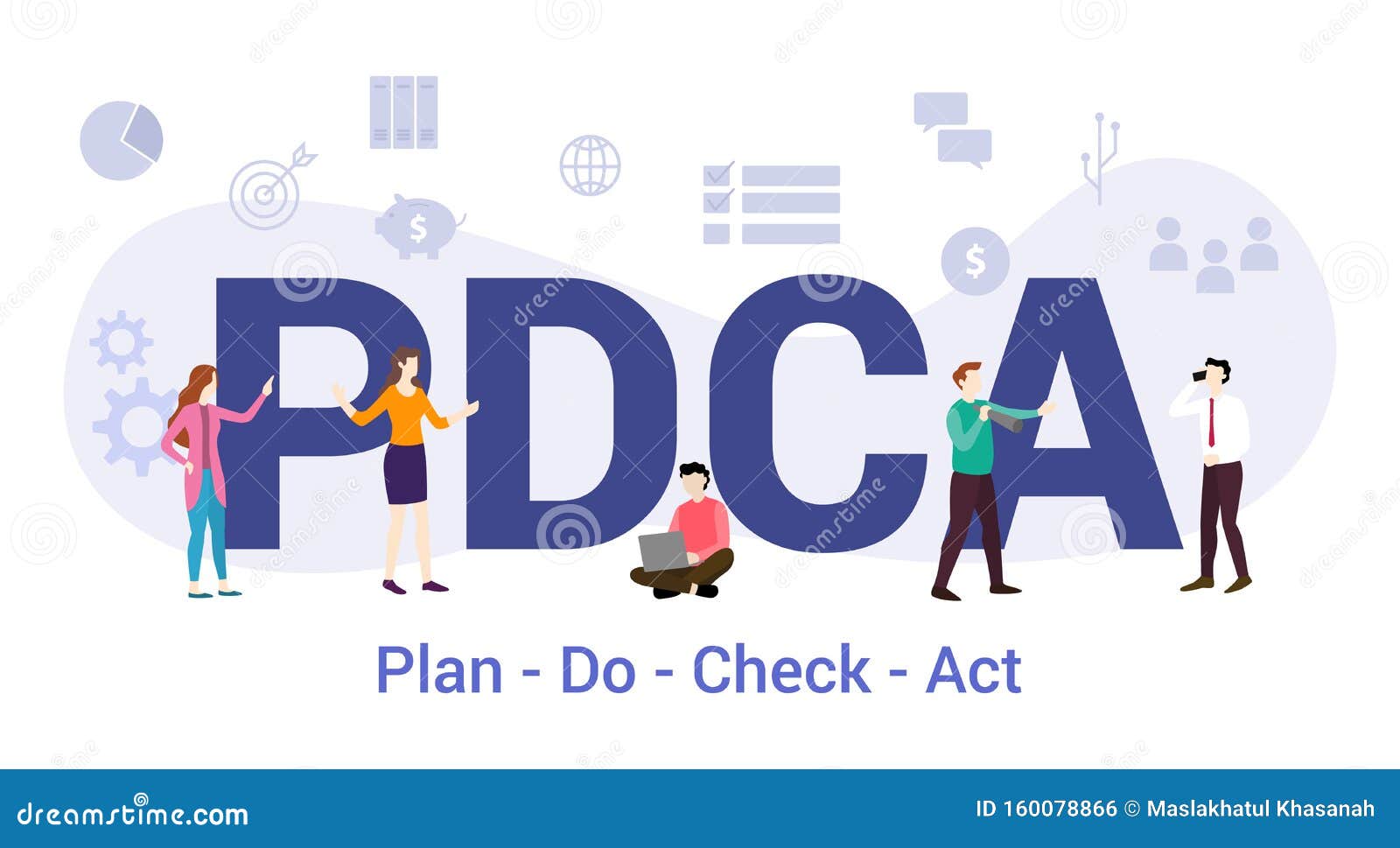 PDCA Plan, Do, Check, Act Method - Deming Cycle - Circle With Arrows ...