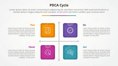 PDCA Plan Do Check Act Framework Infographic Concept for Slide ...