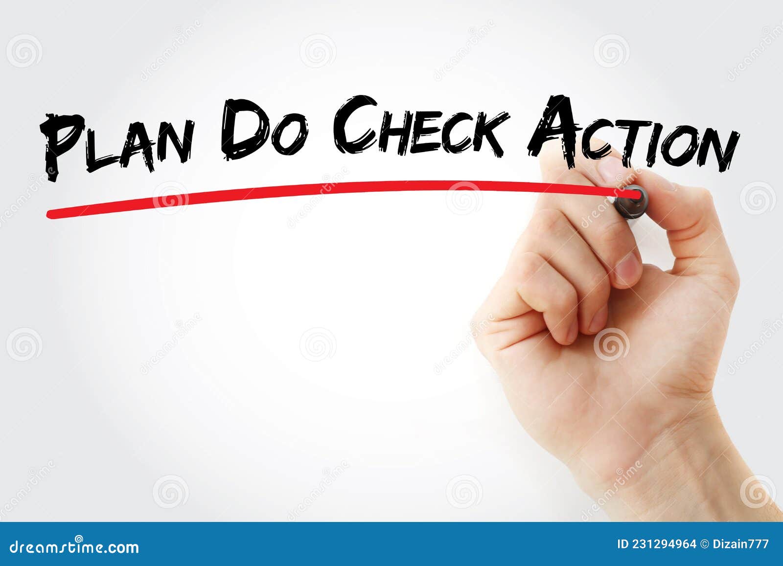 PDCA - Plan Do Check Action Acronym with Marker, Concept Background ...