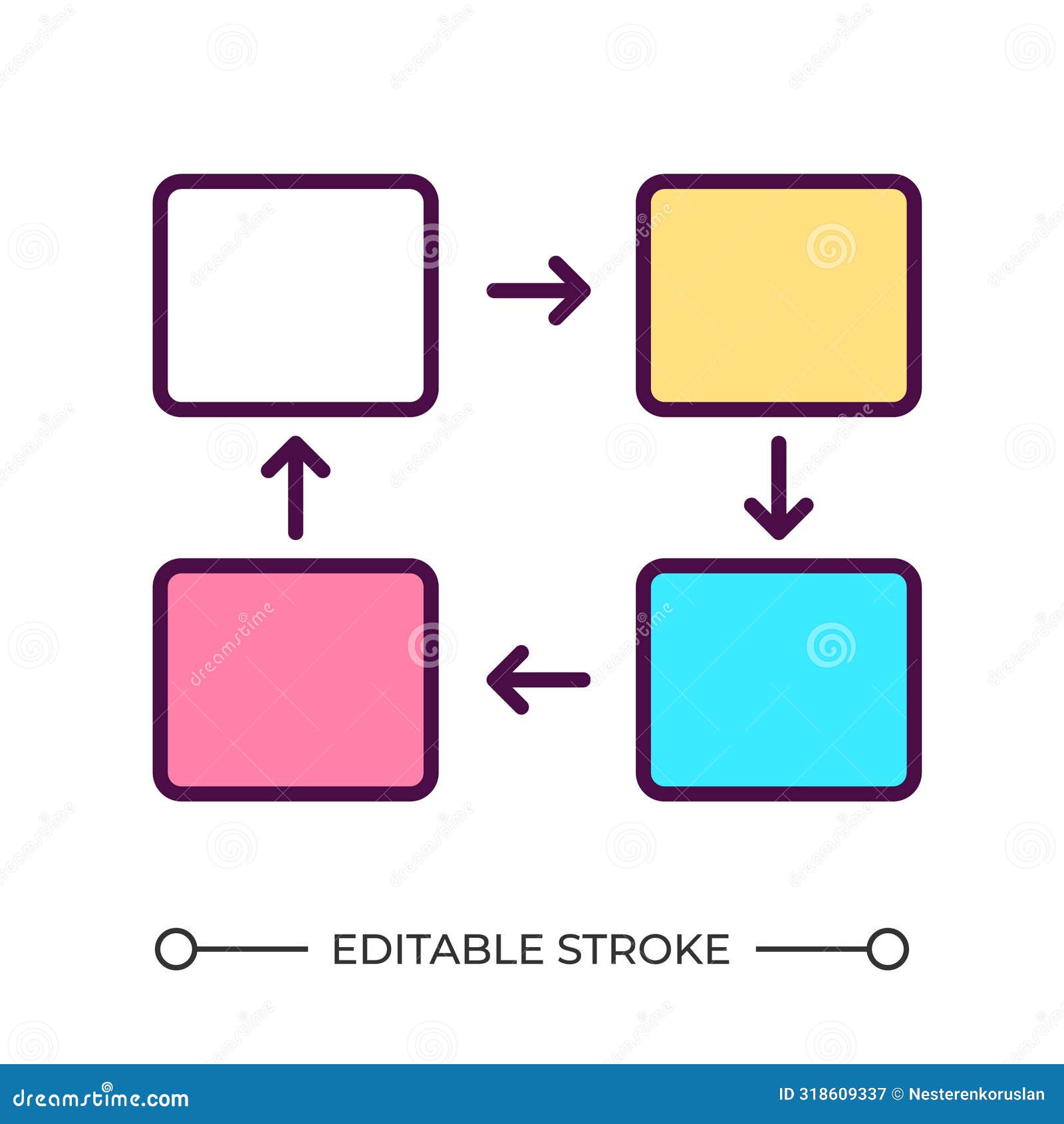 PDCA RGB color icon stock vector. Illustration of infographic - 318609337