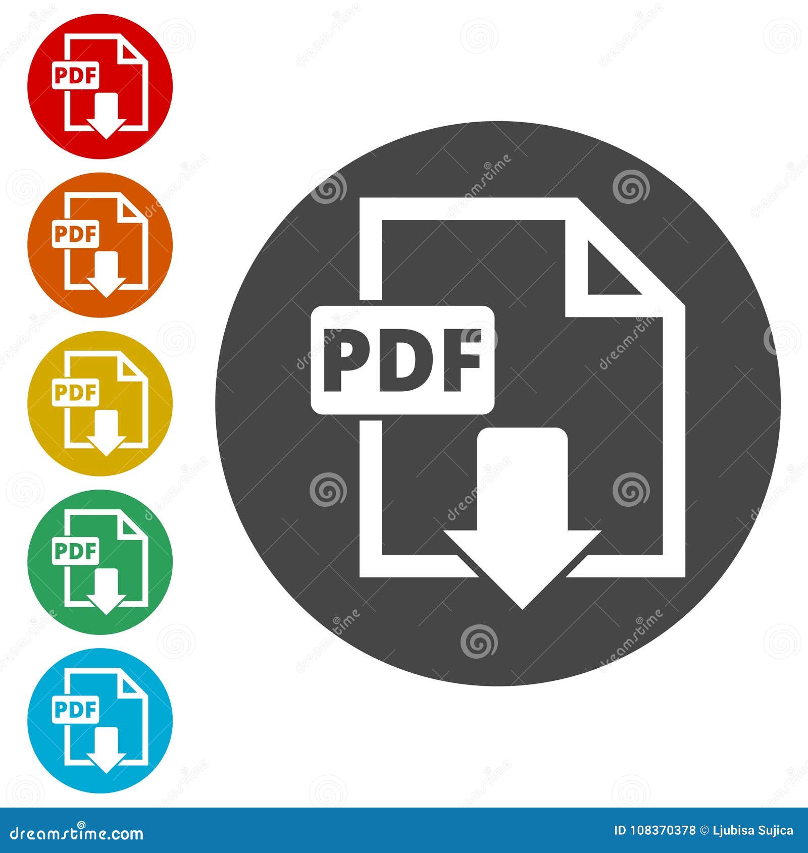 PDF Digital Document File Format Flat Icon, Vector Pdf Download Symbol ...