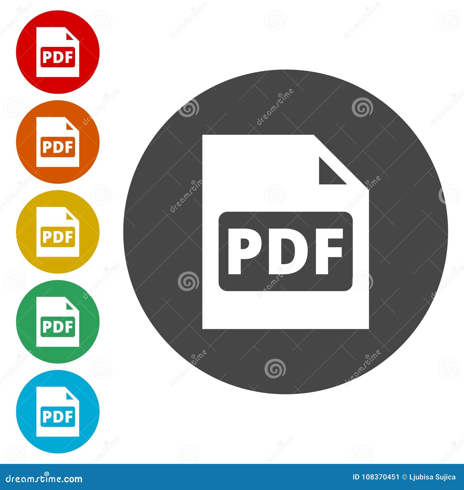 PDF Digital Document File Format Flat Icon, Vector Pdf Download Symbol ...
