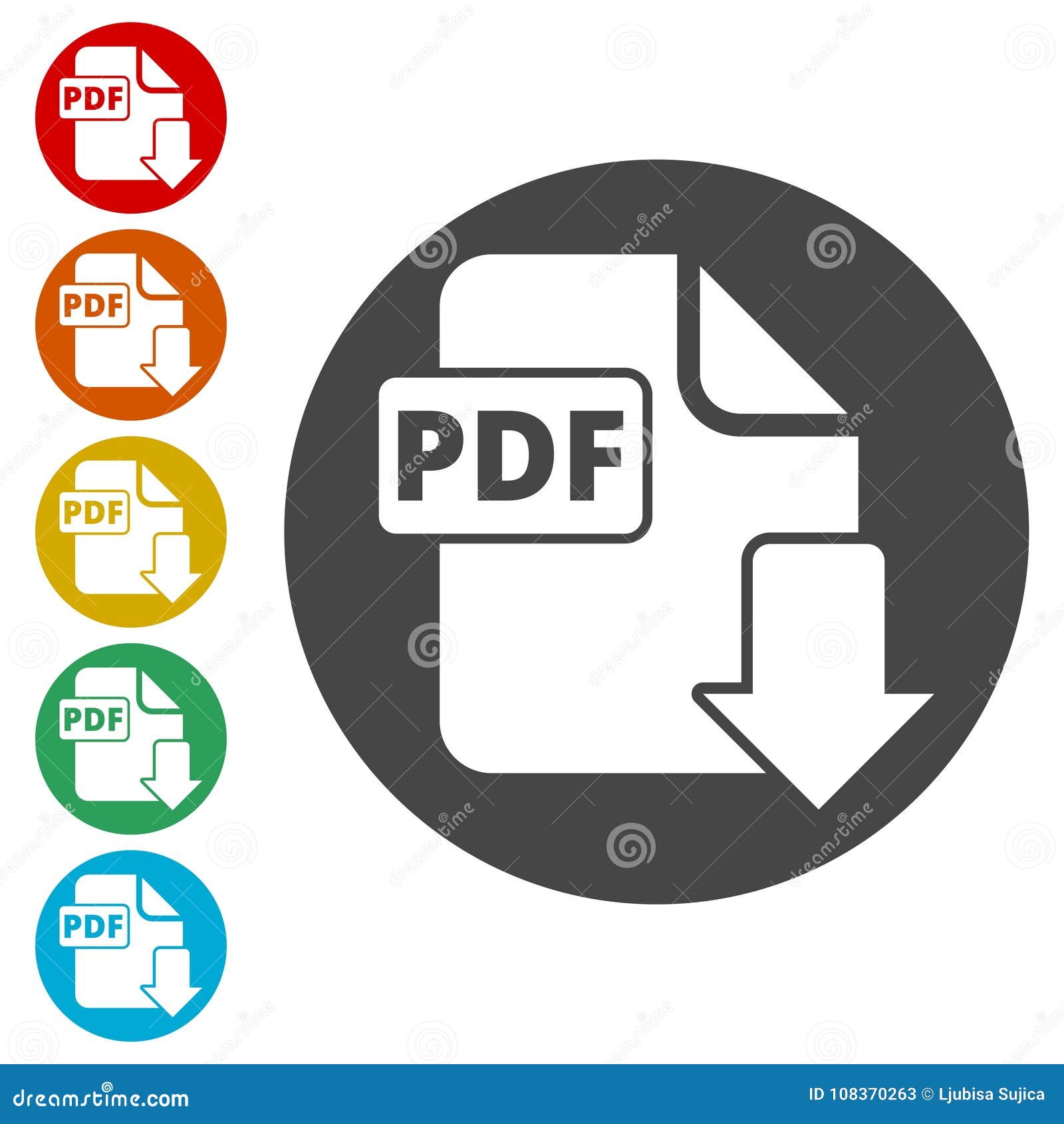 PDF Digital Document File Format Flat Vector Icon, Vector Pdf Download ...