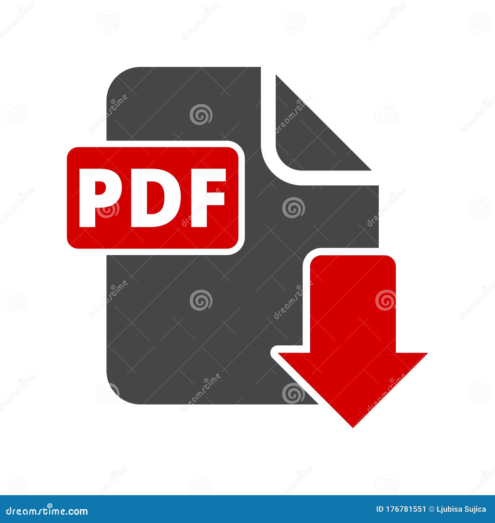 PDF Digital Document File Format Flat Vector Icon, Vector Pdf Download ...