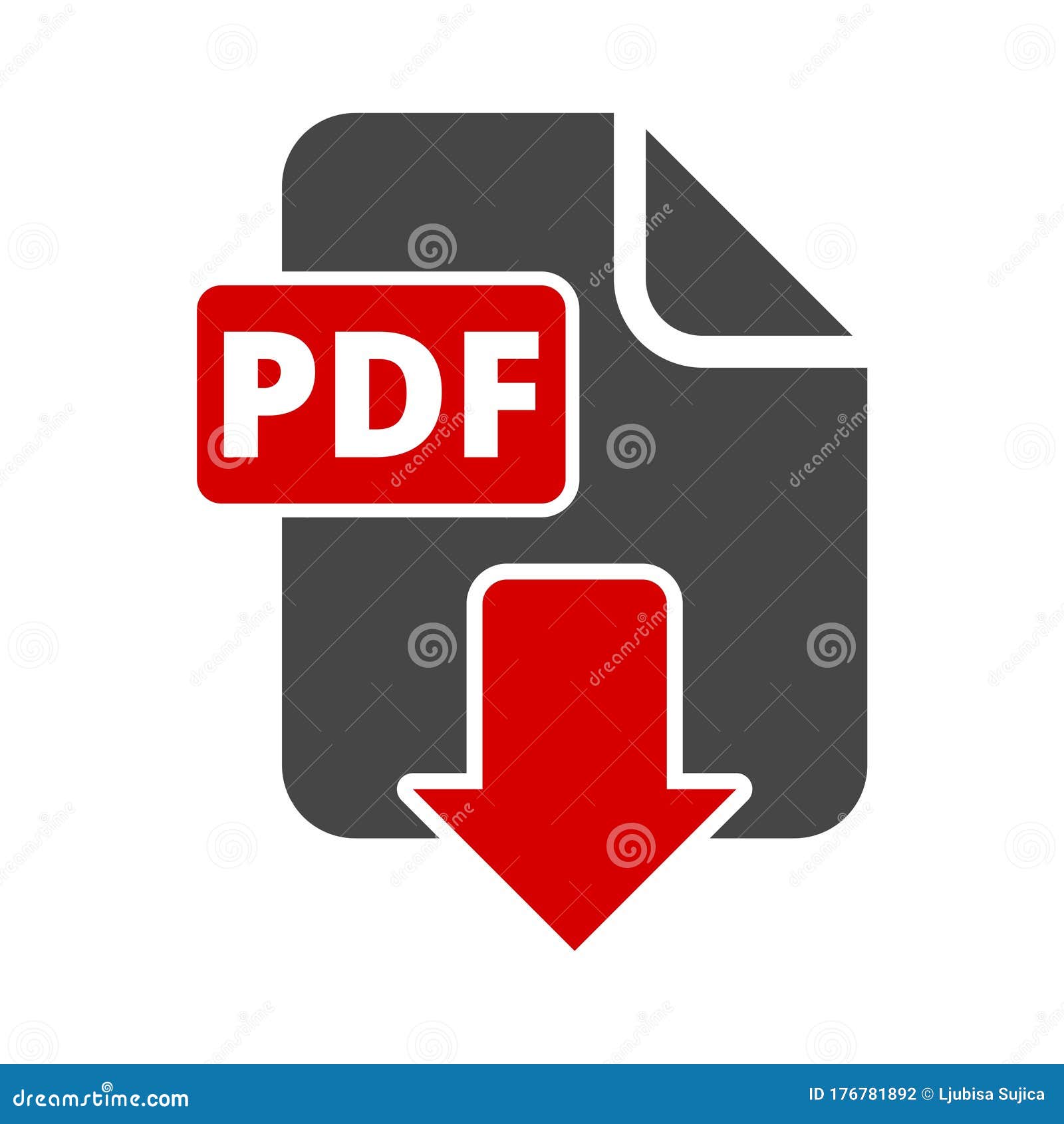 Pdf Digital Document File Format Flat Vector Icon Vector Pdf Download Symbol Stock Vector