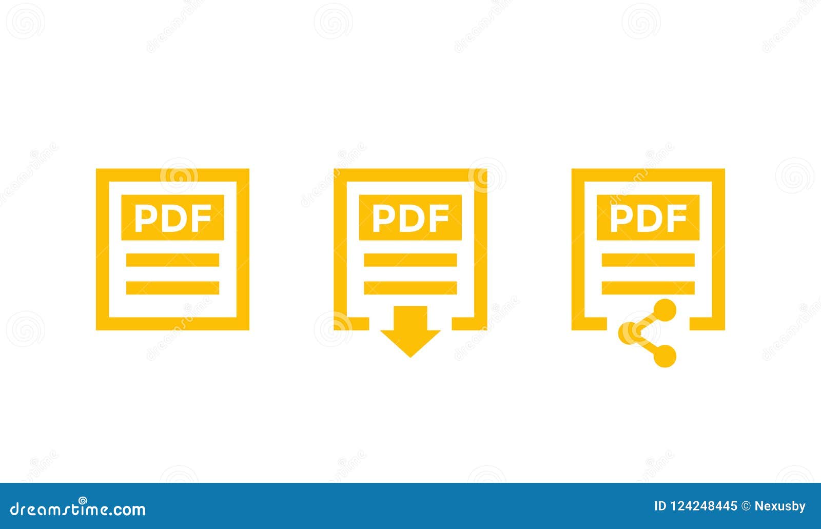 PDF Document, Download Pdf File Vector Icons Stock Vector ...