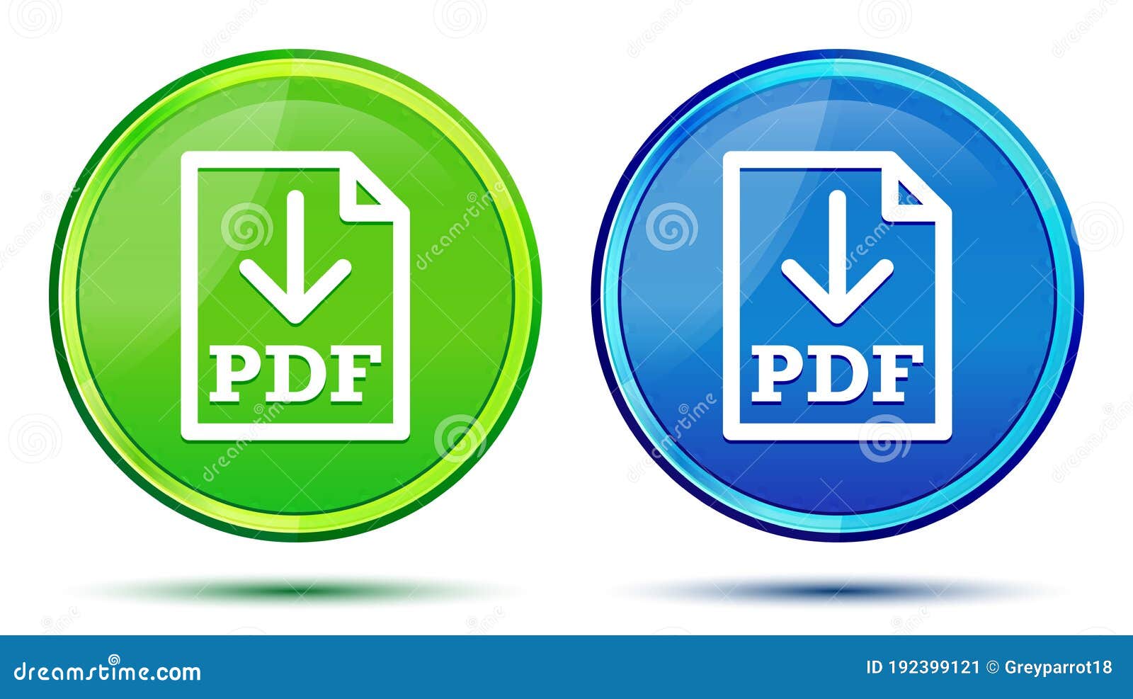 PDF Document Download Icon Creative Natural Round Button Set ...