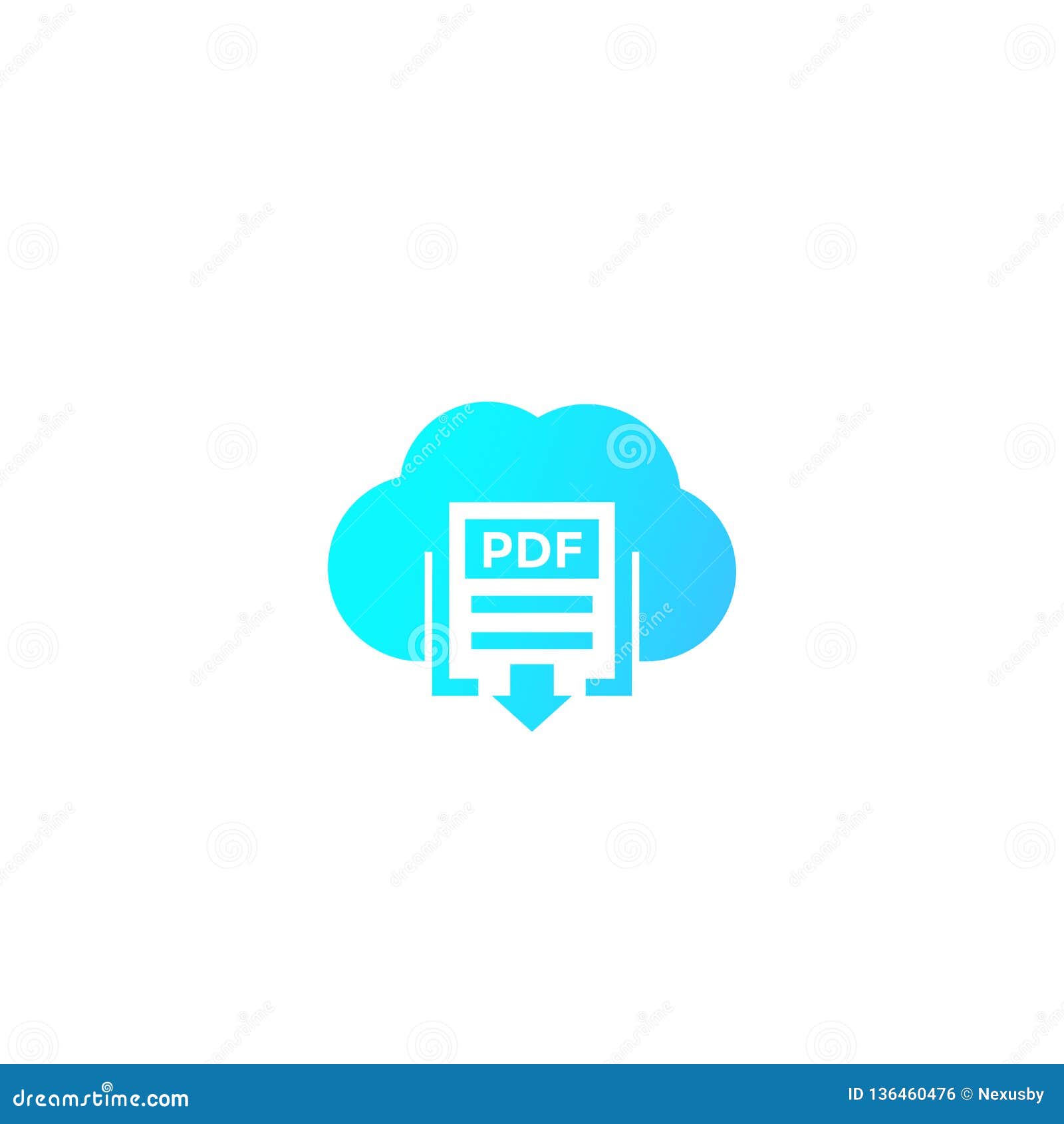 PDF Document Download To Cloud Stock Vector - Illustration of remote ...