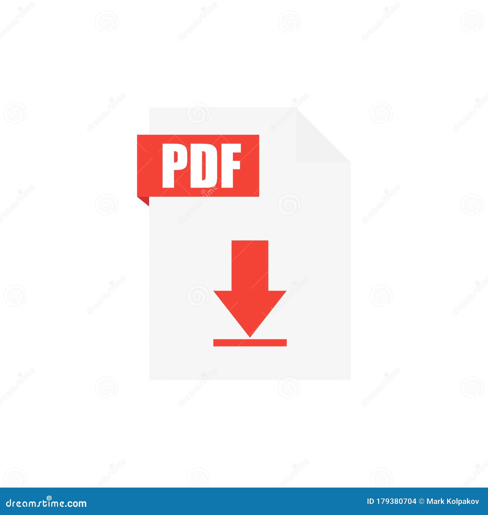 PDF Document Flat Icon. Vector Isolated Element Sign Stock Vector ...