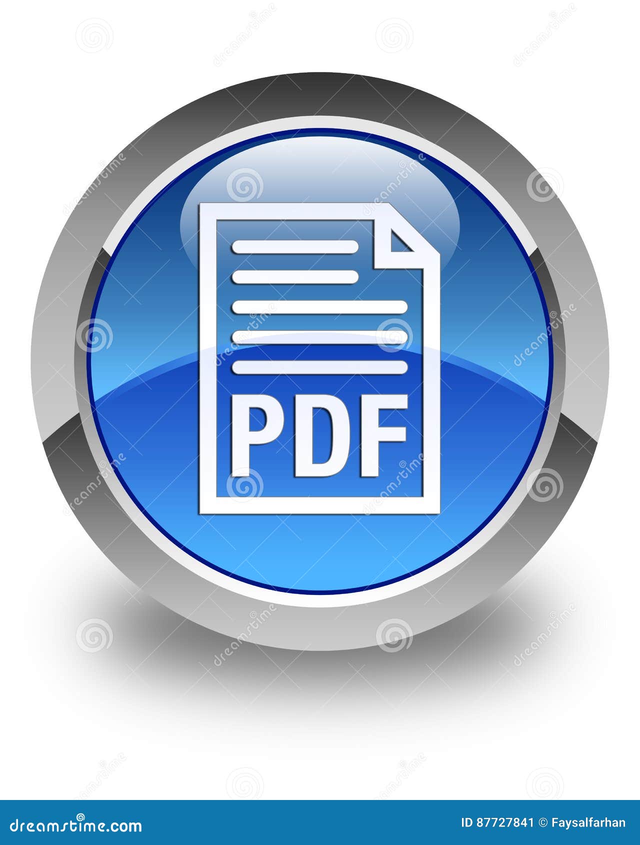 PDF Document Icon Glossy Blue Round Button Stock Illustration ...