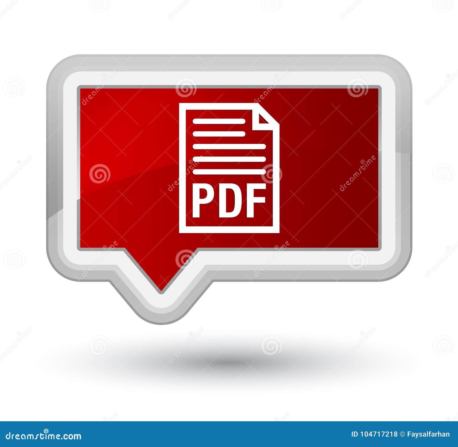 PDF Document Icon Prime Red Banner Button Stock Illustration ...