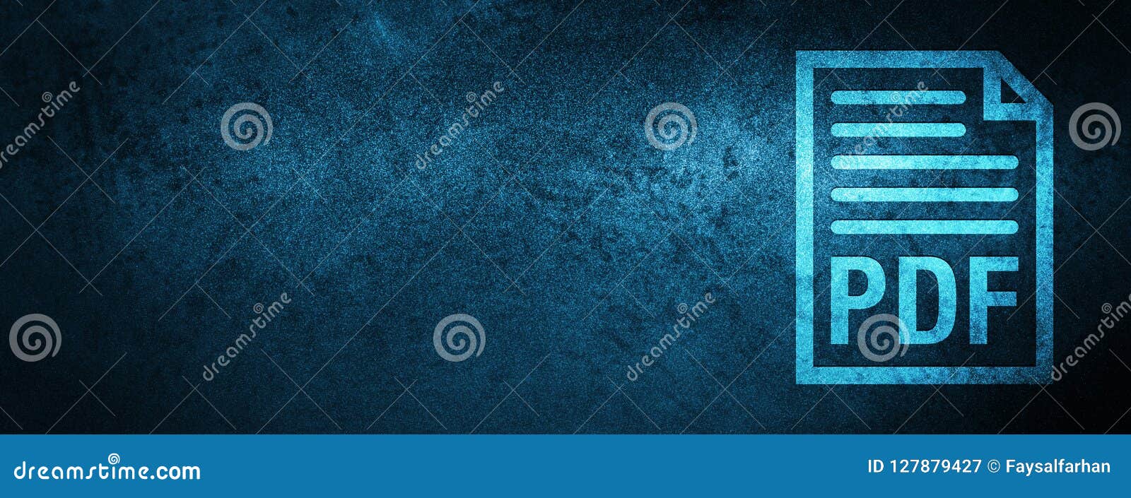 PDF Document Icon Special Blue Banner Background Stock Illustration ...