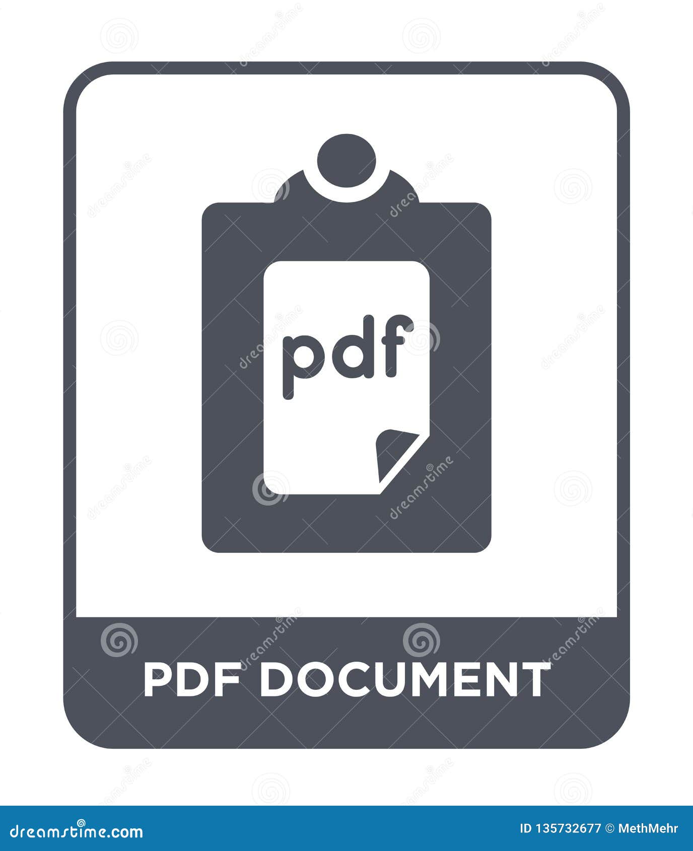 Pdf Document Icon in Trendy Design Style. Pdf Document Icon Isolated on ...