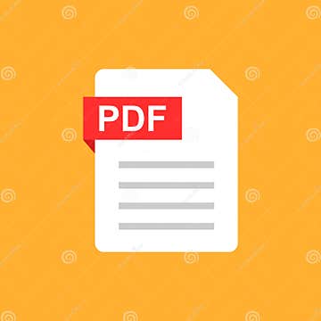 Pdf Document Note Icon in Flat Style. Paper Sheet Vector Illustration ...