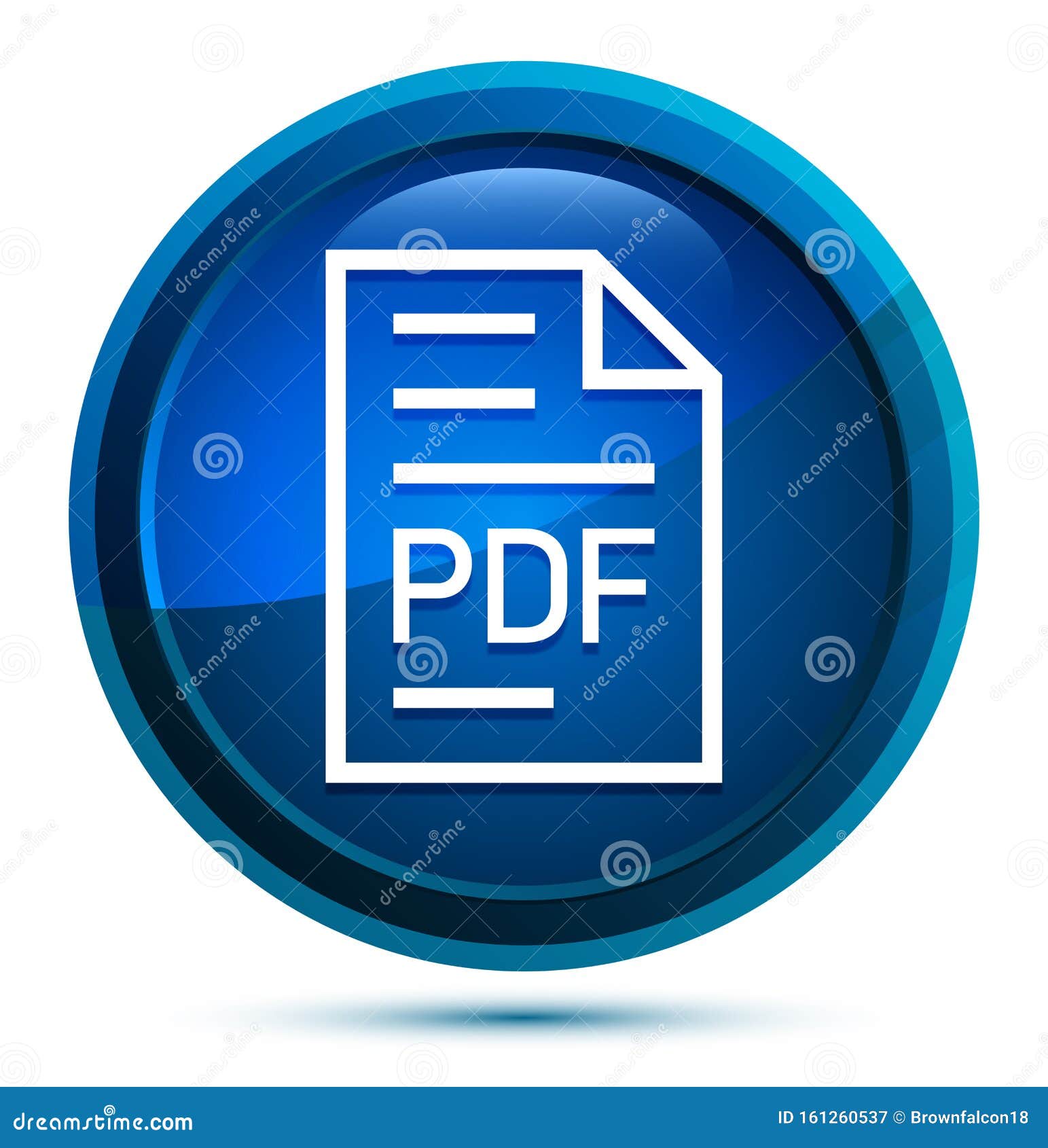 PDF Document Page Icon Elegant Blue Round Button Illustration Stock ...