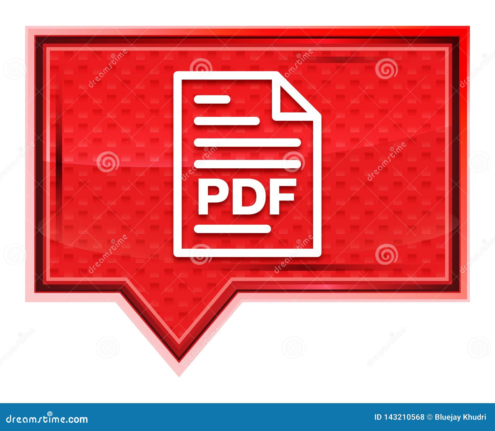 PDF Document Page Icon Misty Rose Pink Banner Button Stock Illustration ...