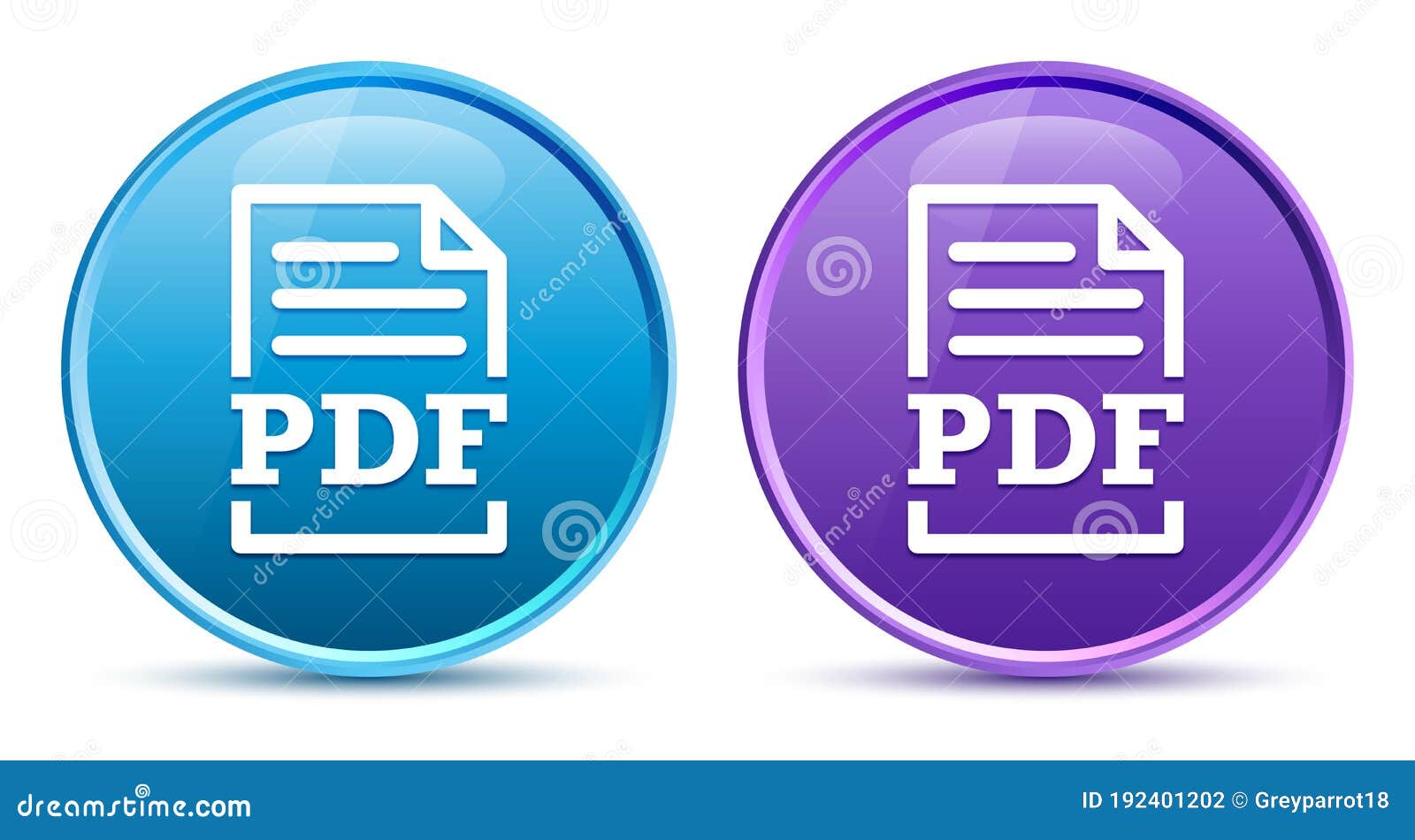 PDF Document Page Icon Sleek Soft Round Button Set Illustration Stock ...