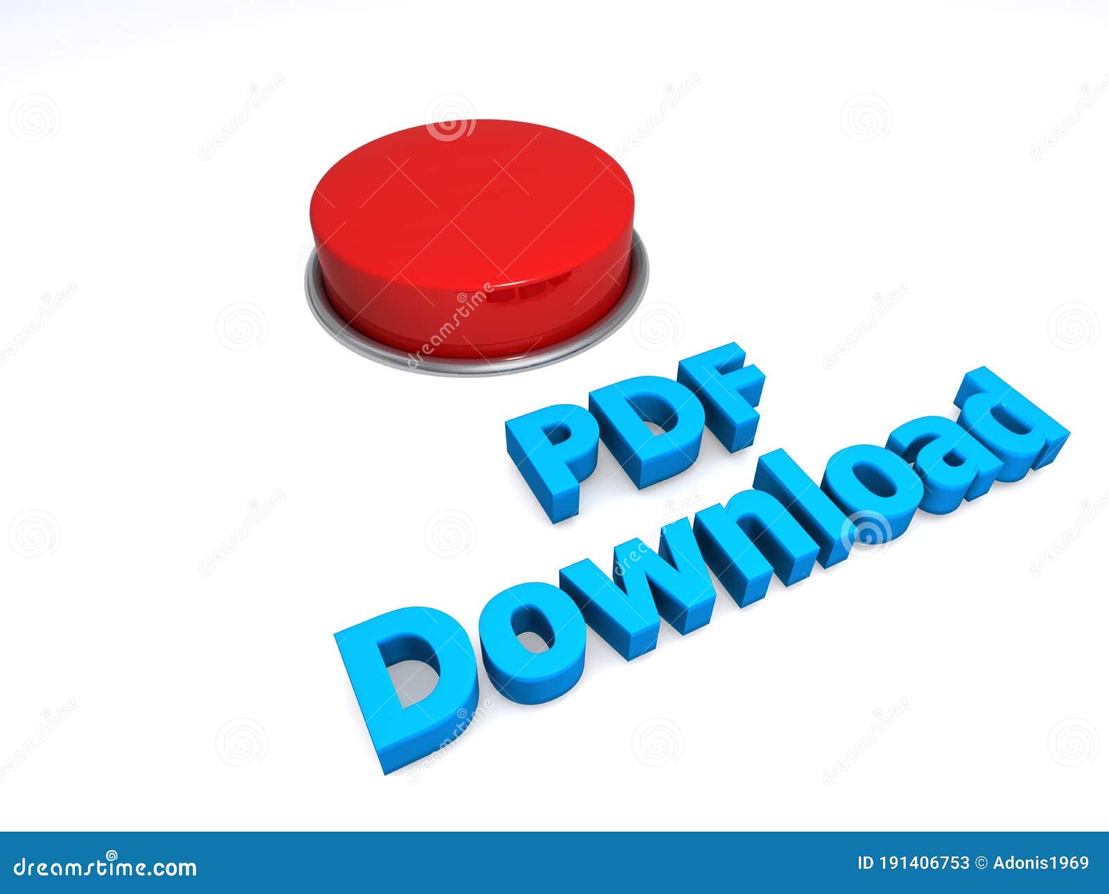 Pdf Download Button on White Stock Illustration - Illustration of ...