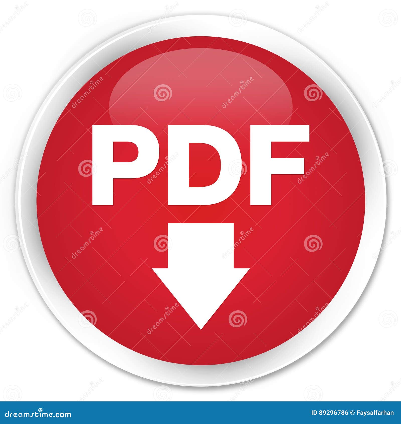 PDF Download Icon Premium Red Round Button Stock Illustration ...