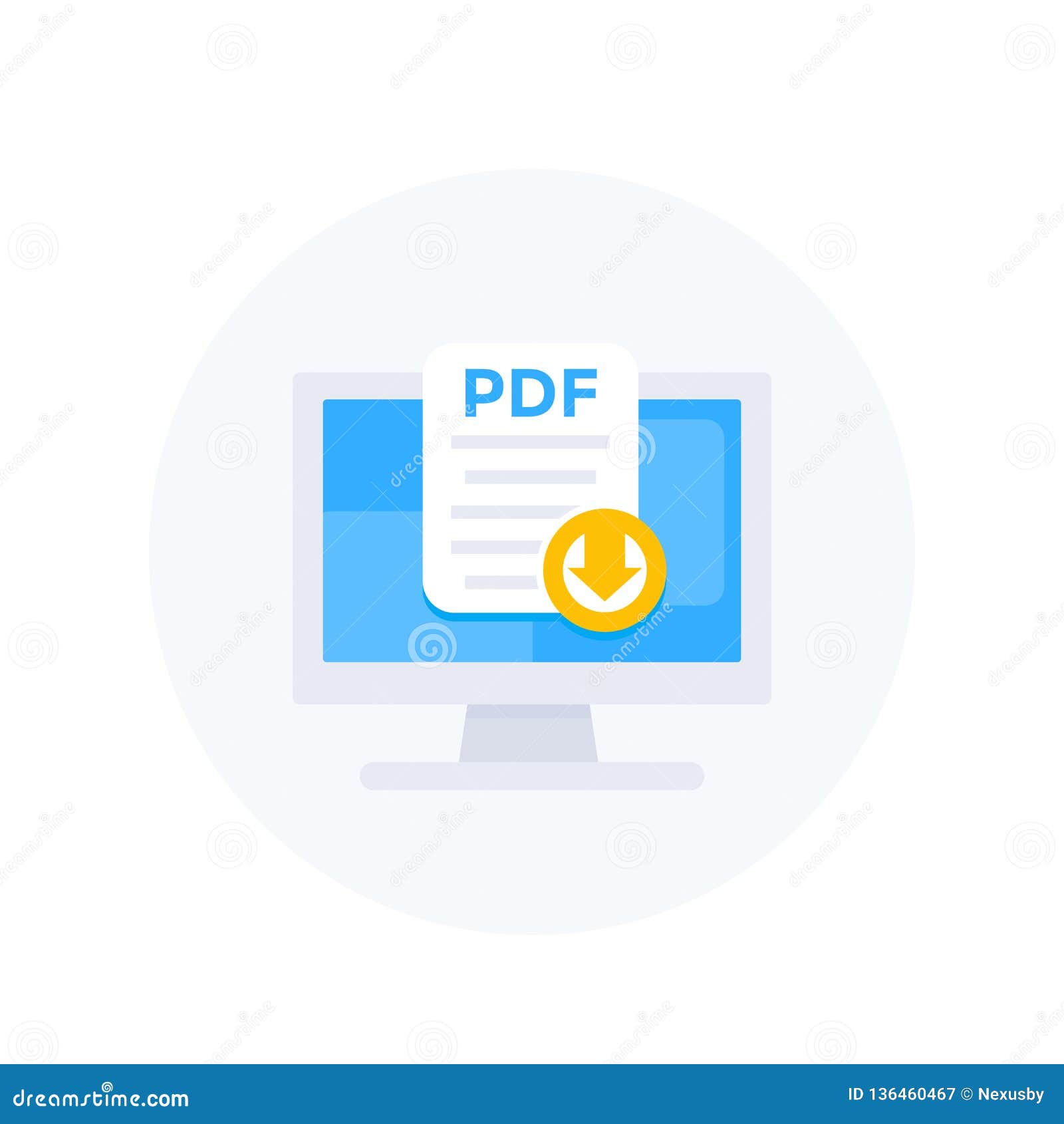 PDF Download To Computer Icon Stock Vector - Illustration of symbol ...