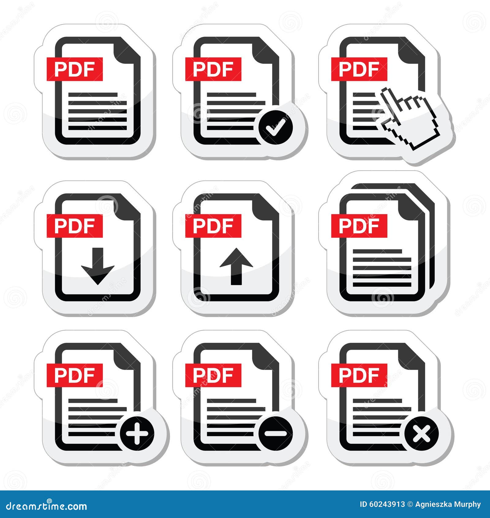 PDF Download and Upload Icons Set Stock Vector - Illustration of minus ... PDF Download and Upload Icons Set Stock Vector - Illustration of minus ...