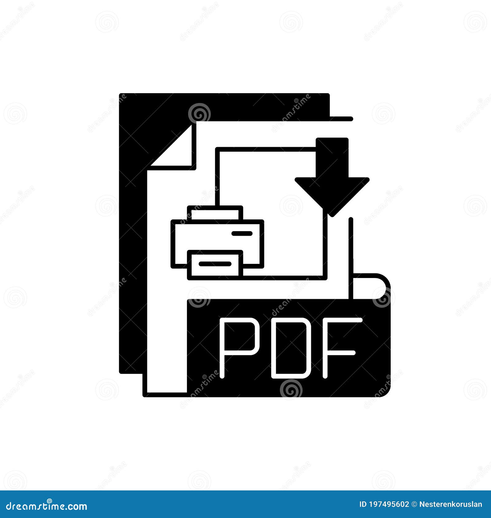 PDF file black linear icon stock vector. Illustration of application ...