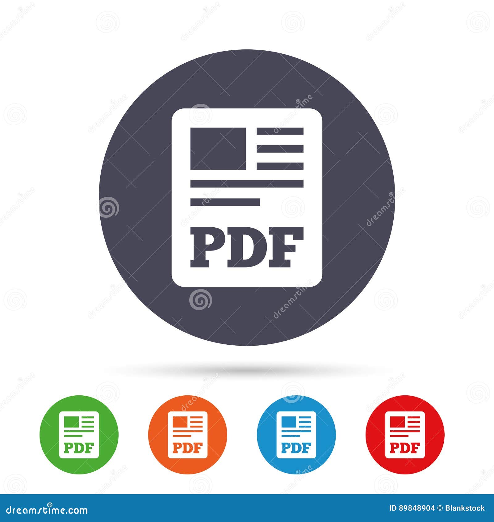 PDF File Document Icon. Download Pdf Button Stock Vector - Illustration ...