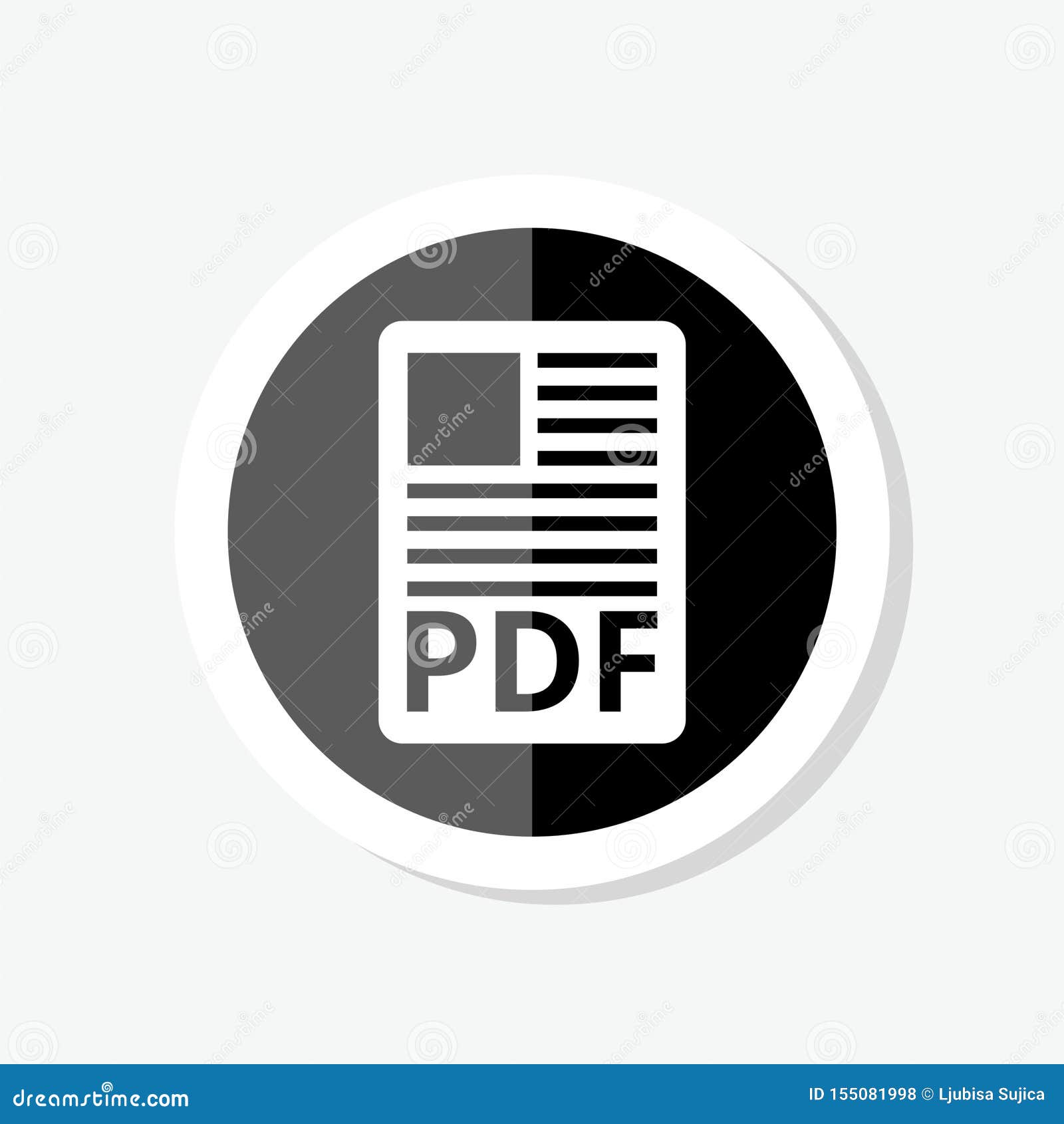 PDF File Document Sticker. Download PDF Button Stock Illustration ...